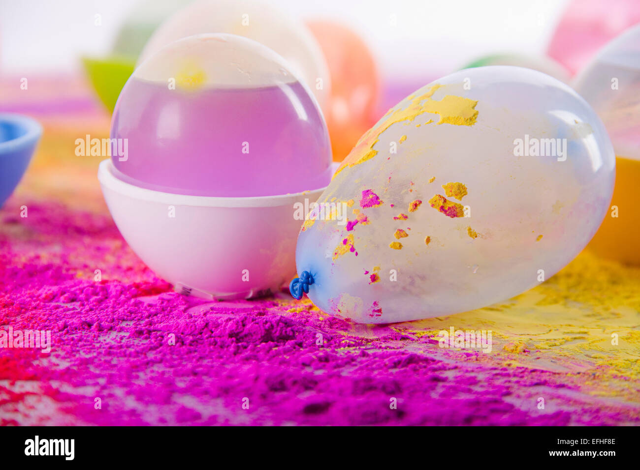 indian Festival holi colour and Balloon Nobody Stock Photo - Alamy