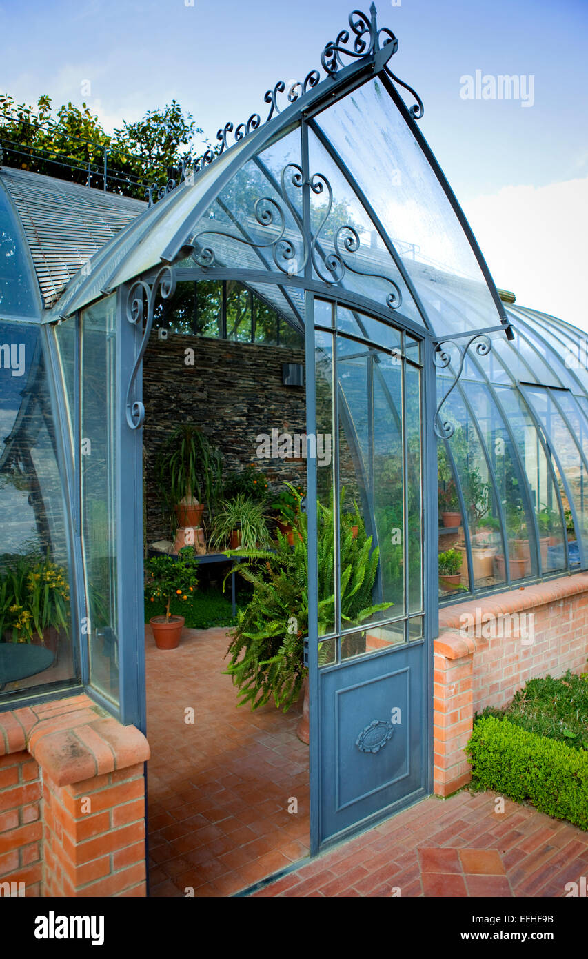 Old greenhouse in a French park Stock Photo - Alamy