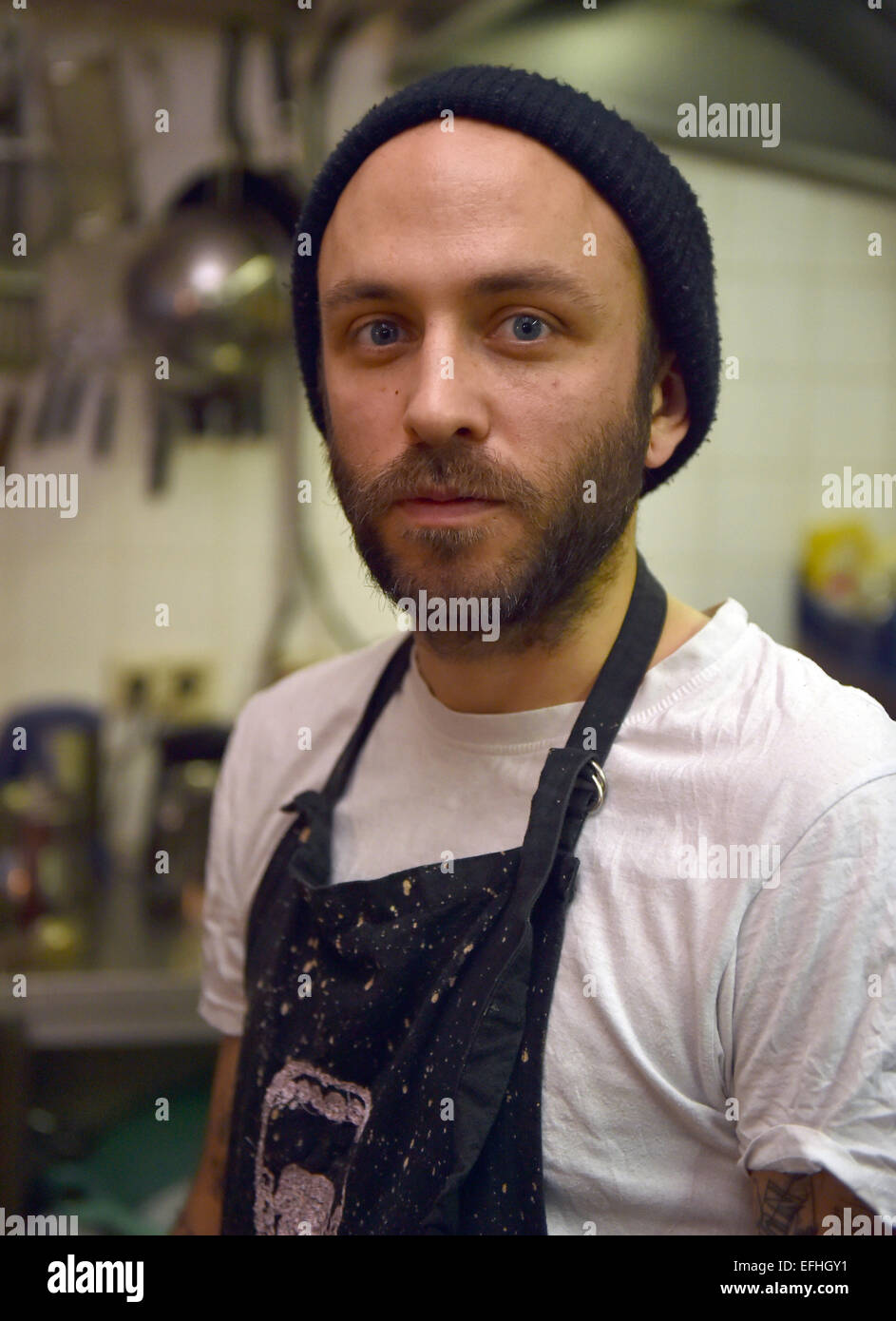 Bremen, Germany. 04th Feb, 2015. The artist Conor Gilligan stands in ...