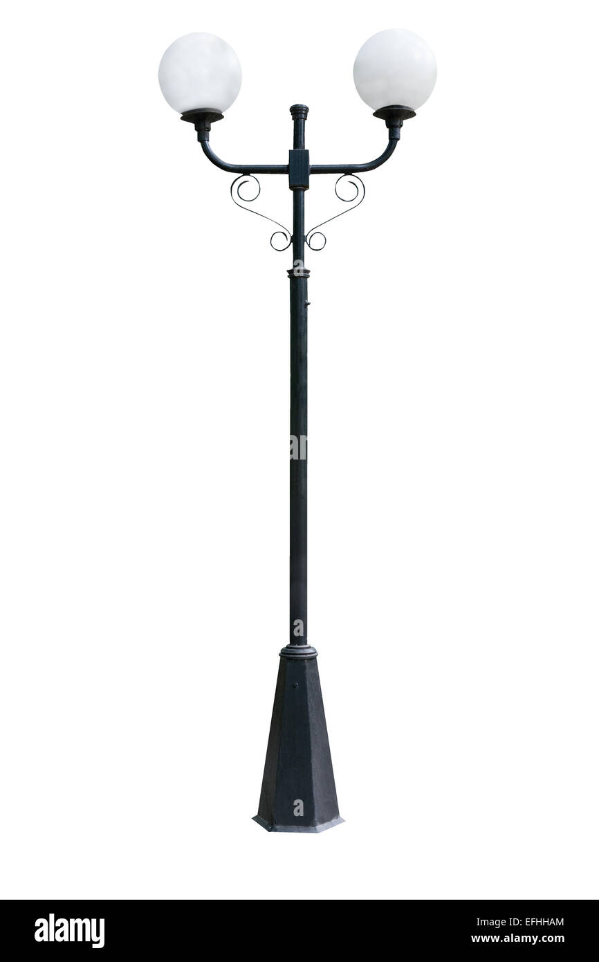 Street light lamp post isolated on white background Stock Photo - Alamy