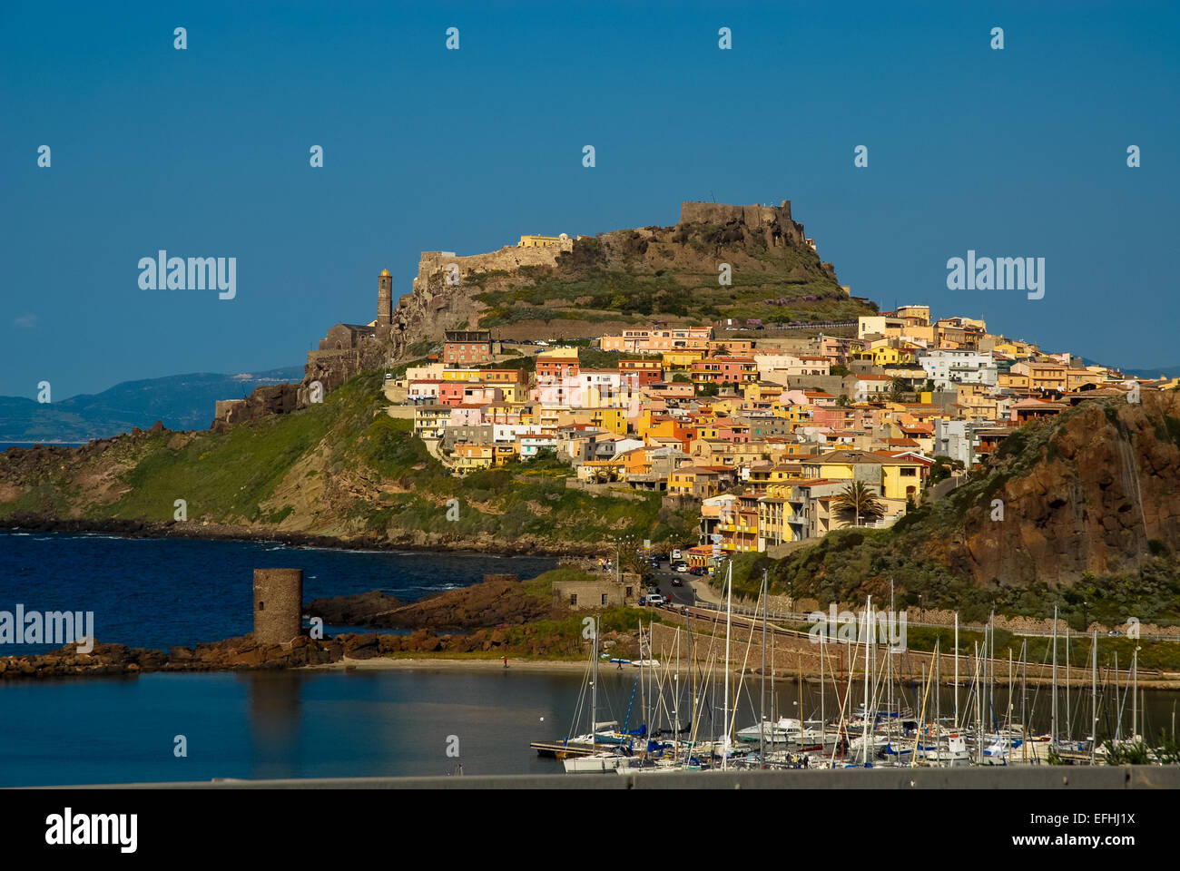 view at castel sardo at sardinia italy Stock Photo - Alamy