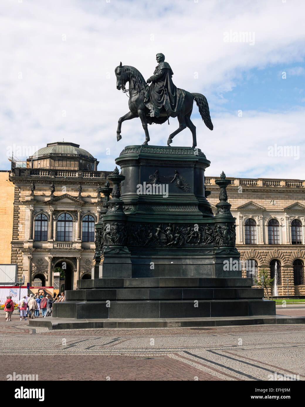 King John Statue at the Theaterplatz, Dresden, Germany,Europe Stock ...