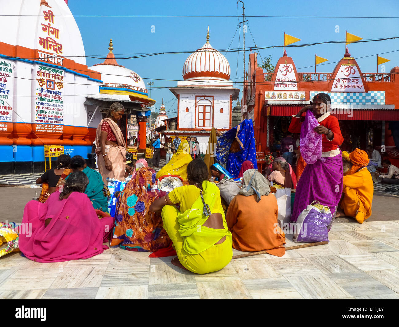 women in colorful sari at street in india Stock Photo - Alamy