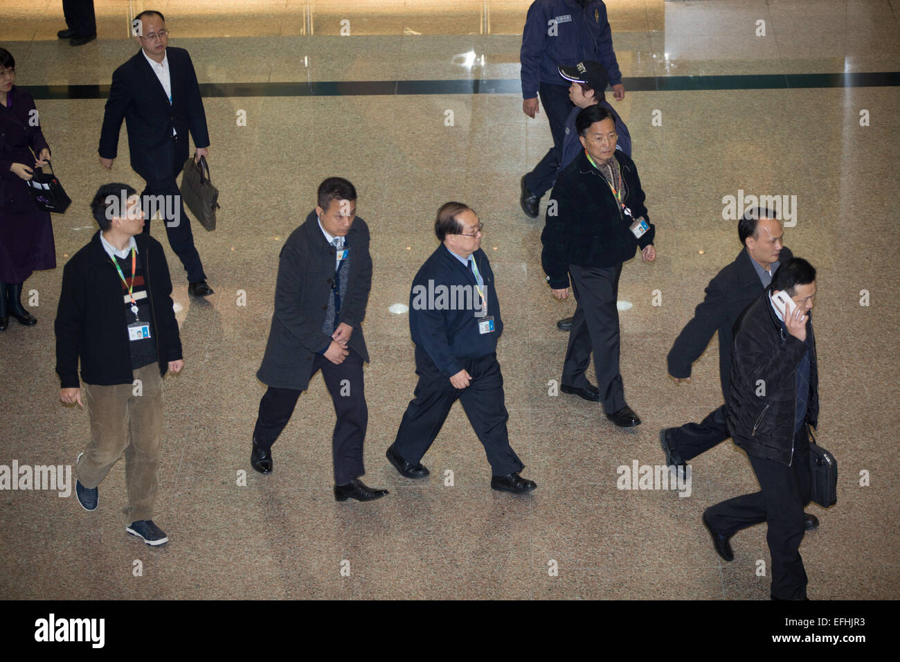 Taipei's Taiwan. 5th Feb, 2015. Members of a work team of the Chinese ...