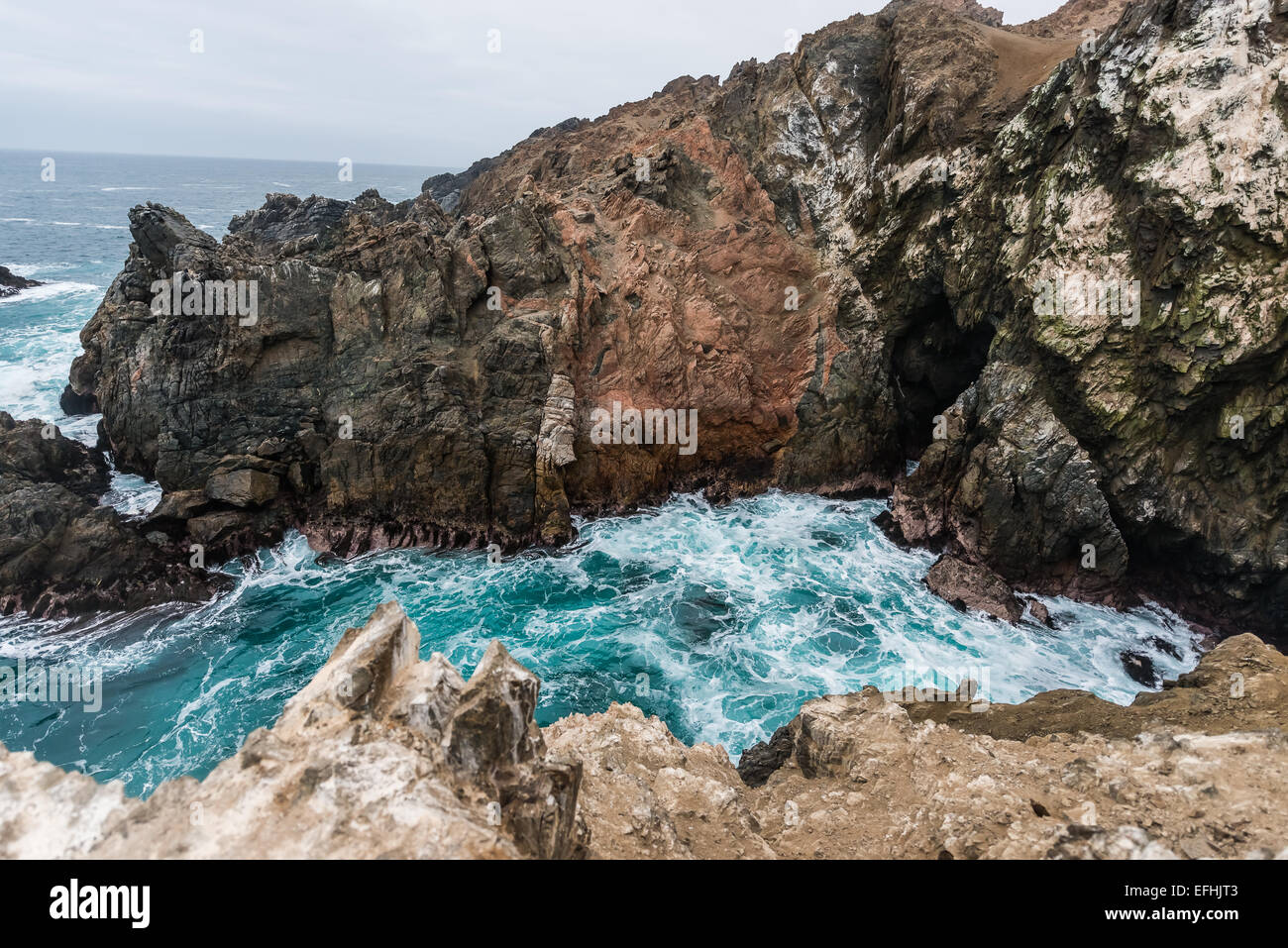 cliffs near the sea in the peruvian coast at puerto inca Peru Stock ...