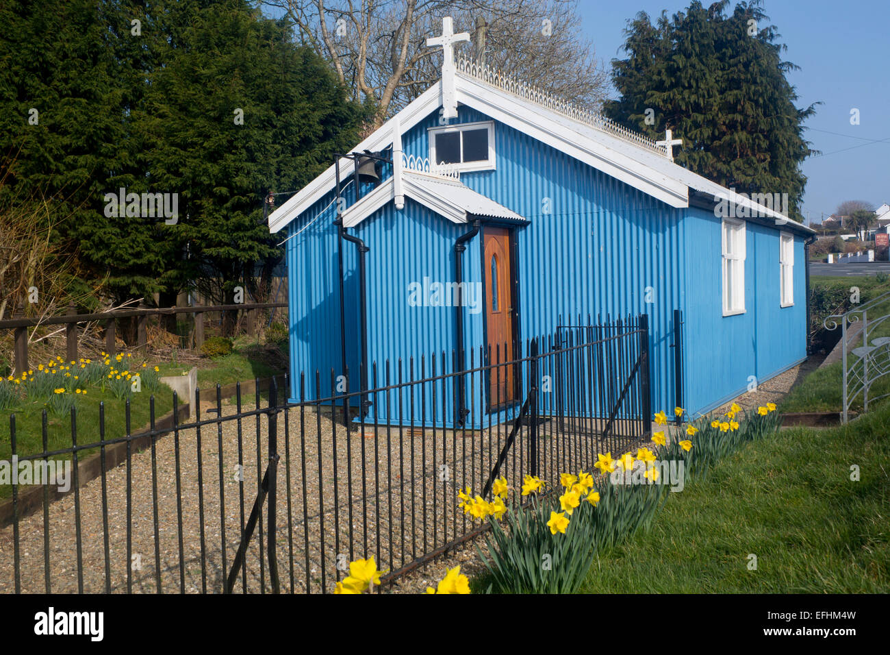 St Anne's Church New Hedges Pembrokeshire Wales UK Tin church or tin ...