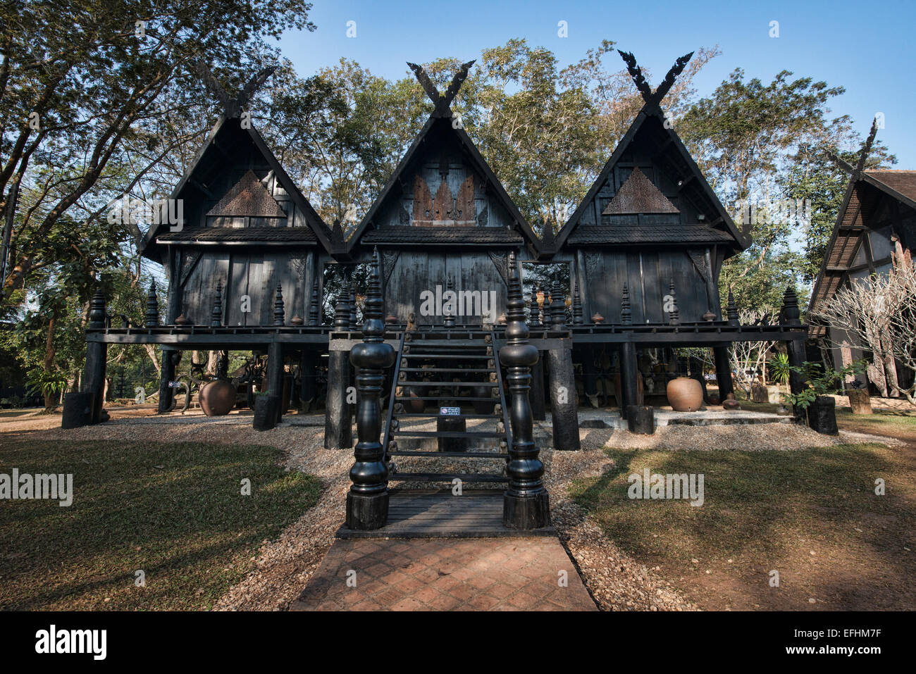 Baan Dam, the Black House temple and museum in Chiang Rai, Thailand ...