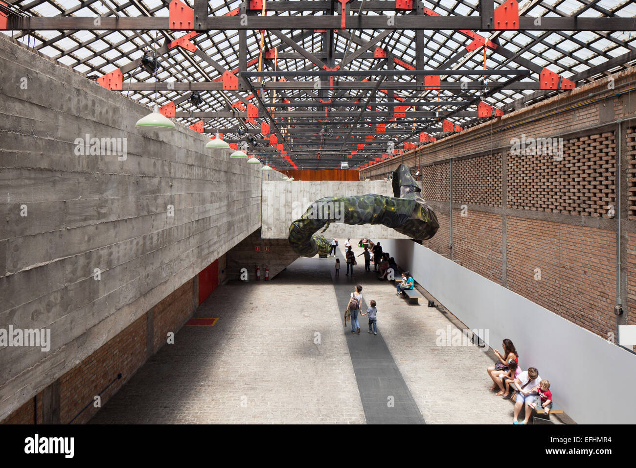 Sesc Pompeia, Sao Paulo, Brazil. Architect: Lina Bo Bardi, 1982 Stock ...