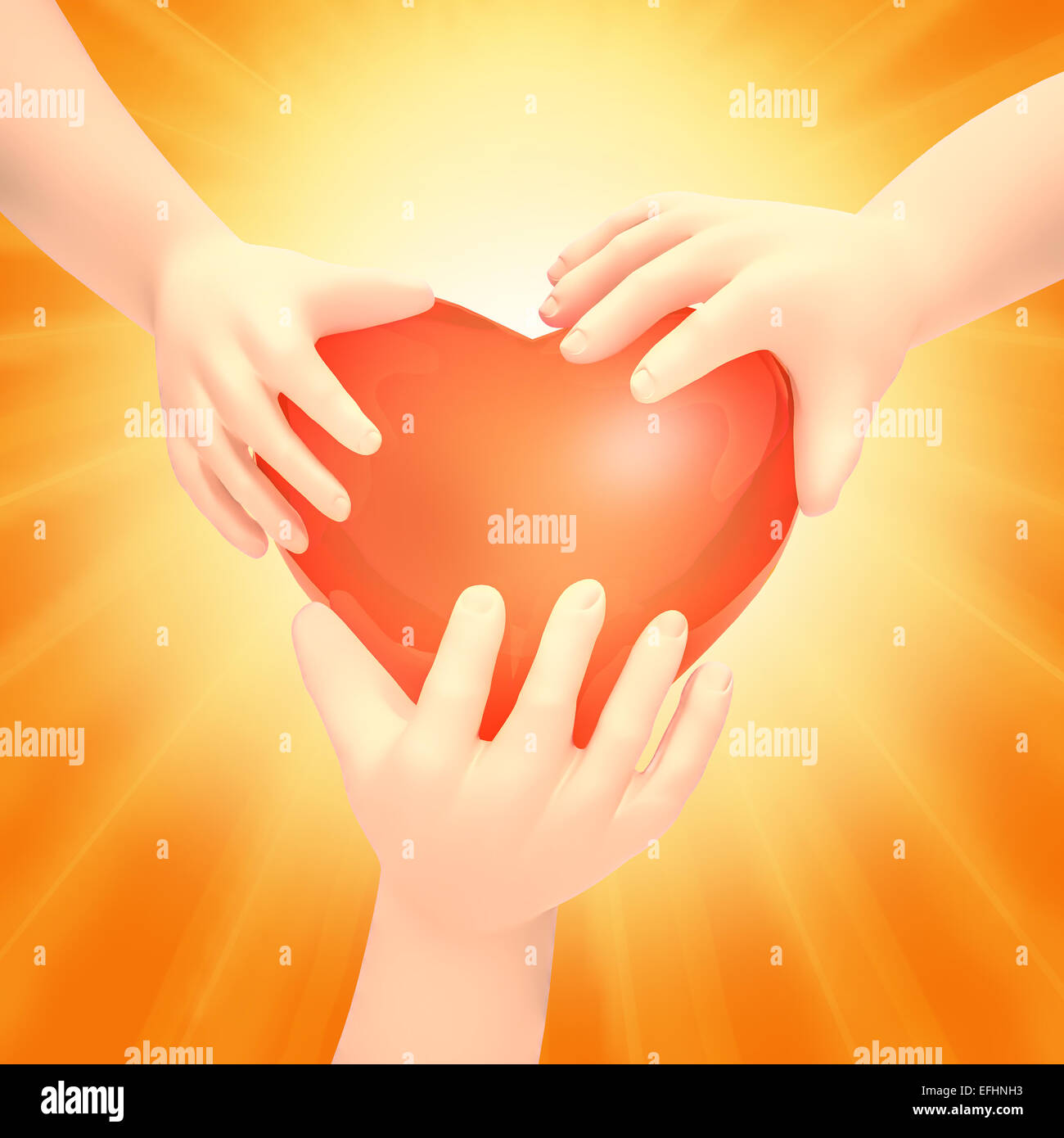 Children's hands hold heart Stock Photo - Alamy