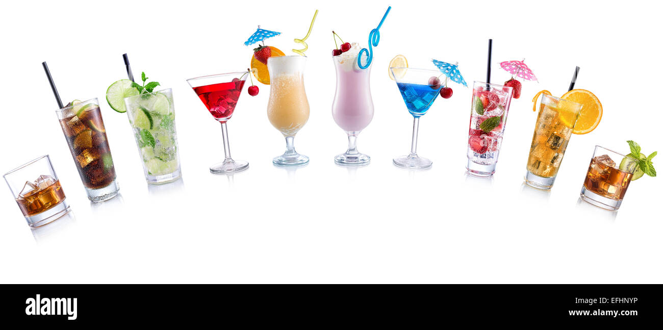 Cocktail Mix arched shape on isolated white Stock Photo - Alamy