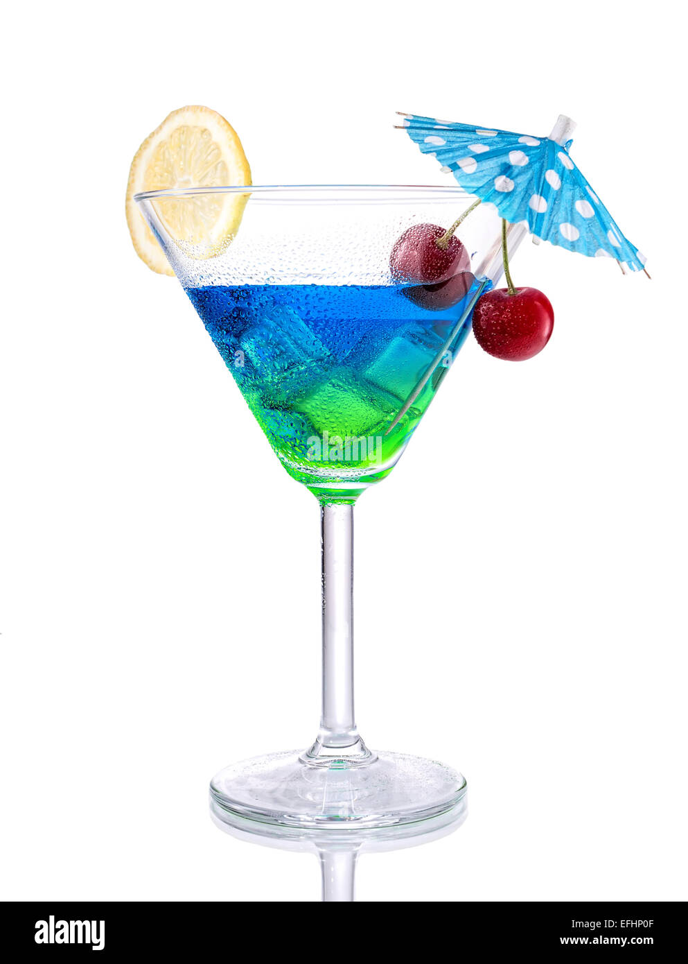 Blue-green gradient Cocktail with design on isolated white Stock Photo ...