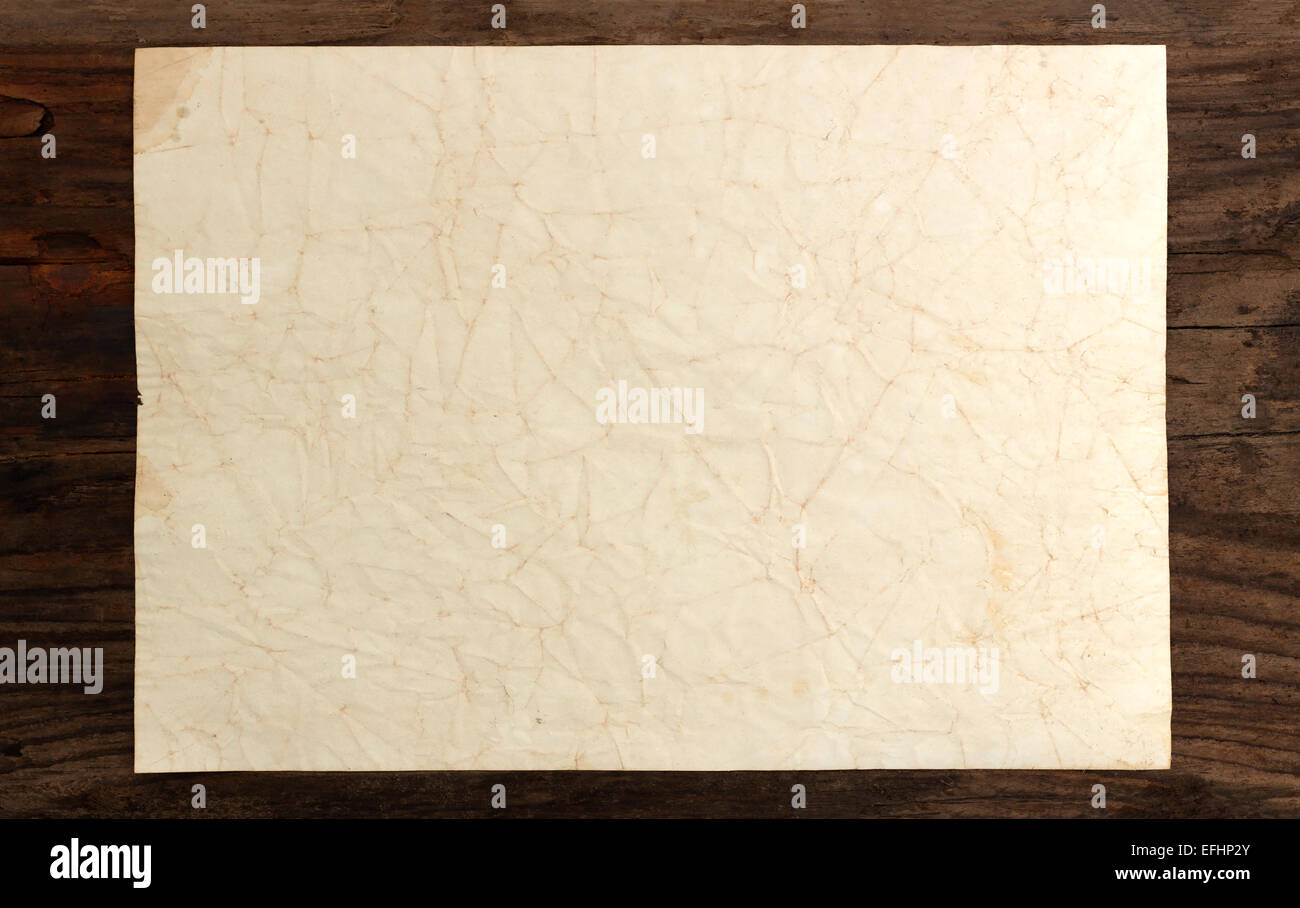 paper rumpled old blank weathered wood background Stock Photo - Alamy