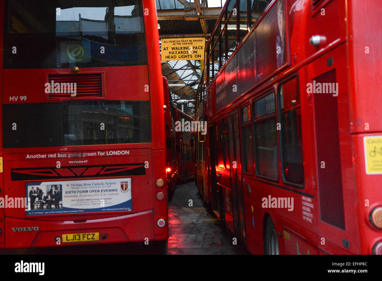 Wood Green, London, UK. 5th February 2015. Wood Green bus station ...