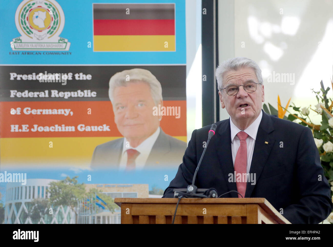 German President Joachim Gauck speaking to representatives of civil ...