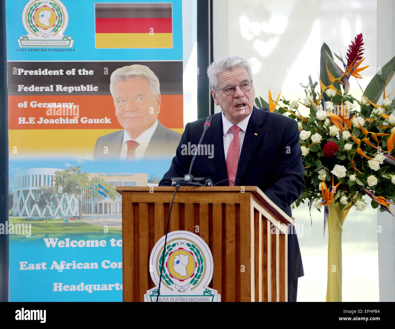 Tanzania. 05th Feb, 2015. German President Joachim Gauck speaking to ...