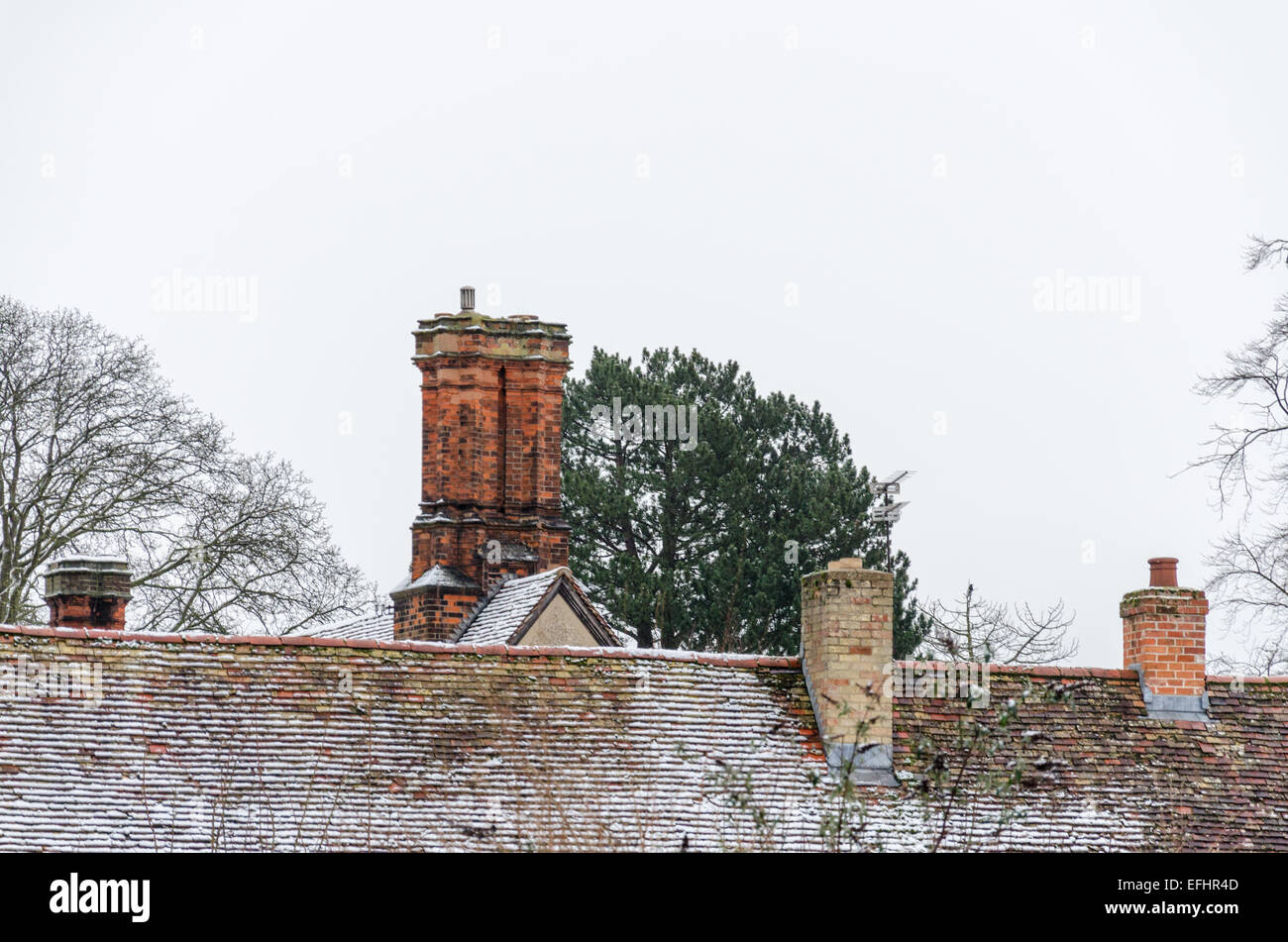 South Cambridgeshire, UK. 5th February, 2015. Snow in East Anglia Stock ...