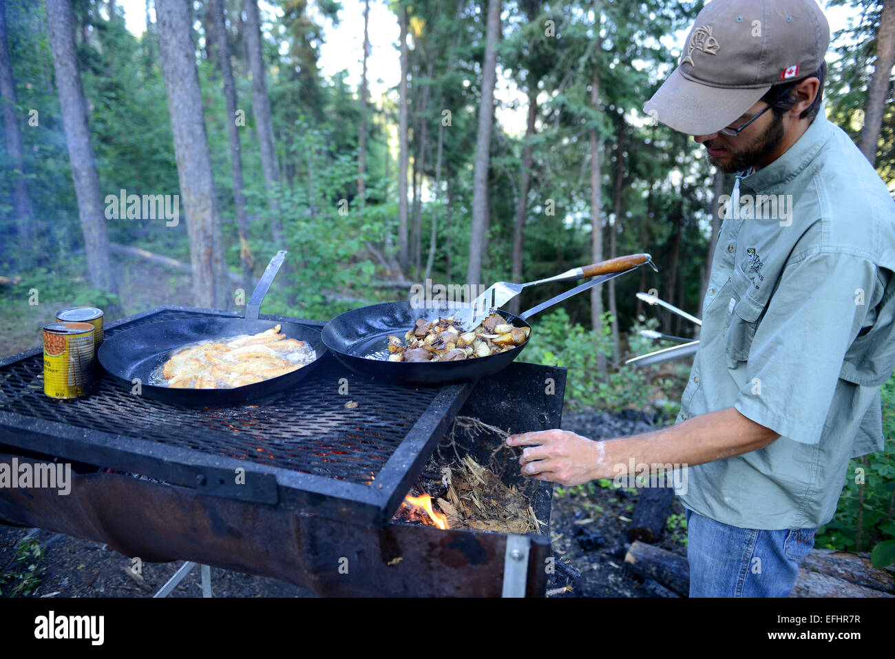 Lakeside barbecue, Saskatchewan, Canada Stock Photo - Alamy
