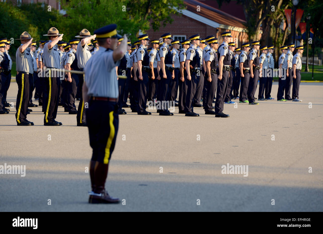 Cadets training on Parade square at Royal Canadian Mounted Police Depot ...