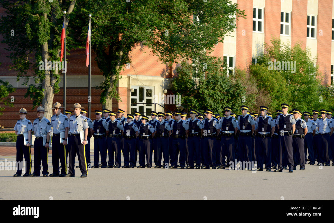 Cadets training on Parade square at Royal Canadian Mounted Police Depot ...