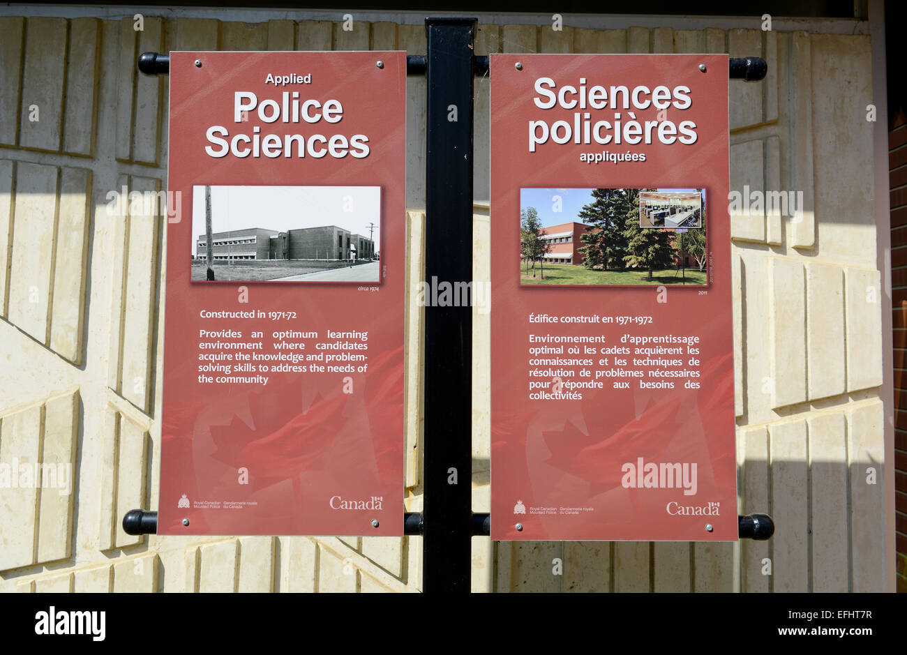 Royal Canadian Mounted Police Depot Police Sciences building sign, RCMP ...