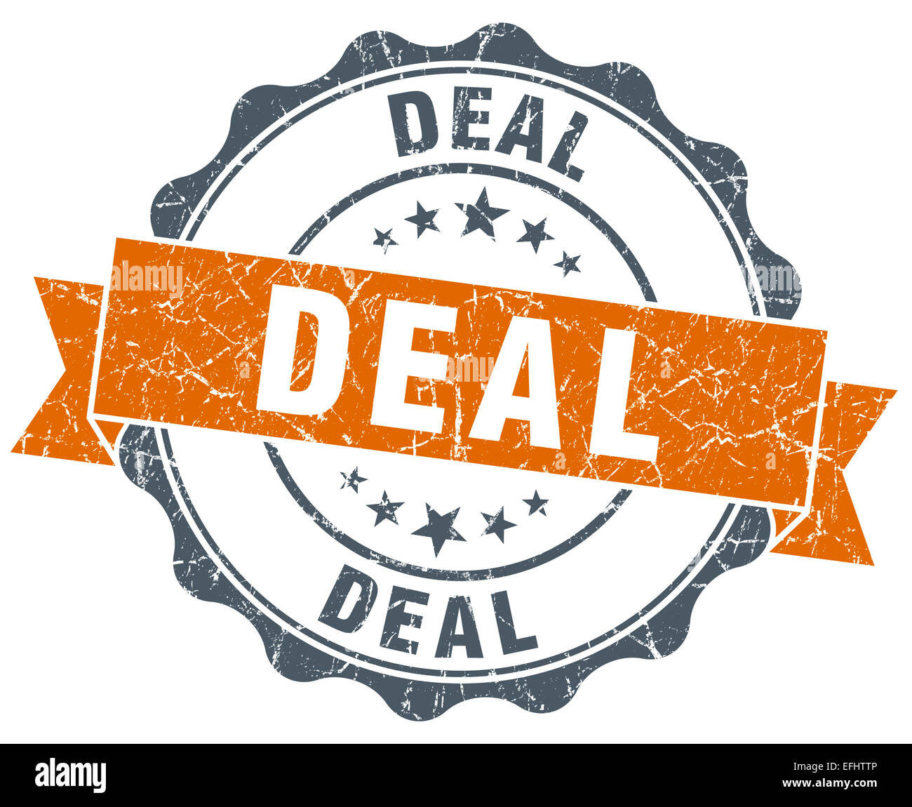 deal orange vintage seal isolated on white Stock Photo - Alamy