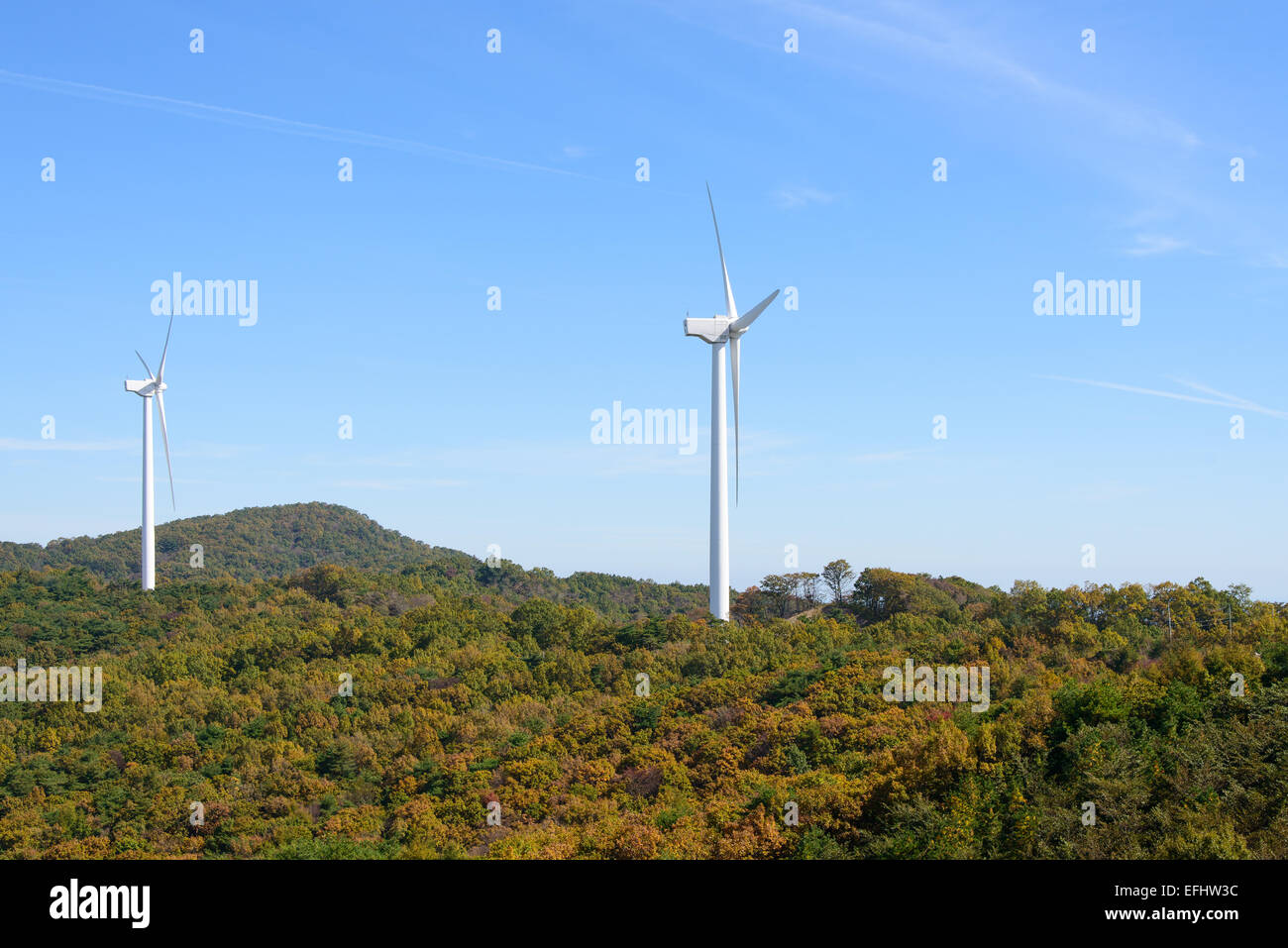 wind generator in a mountain with autumn colors Stock Photo - Alamy
