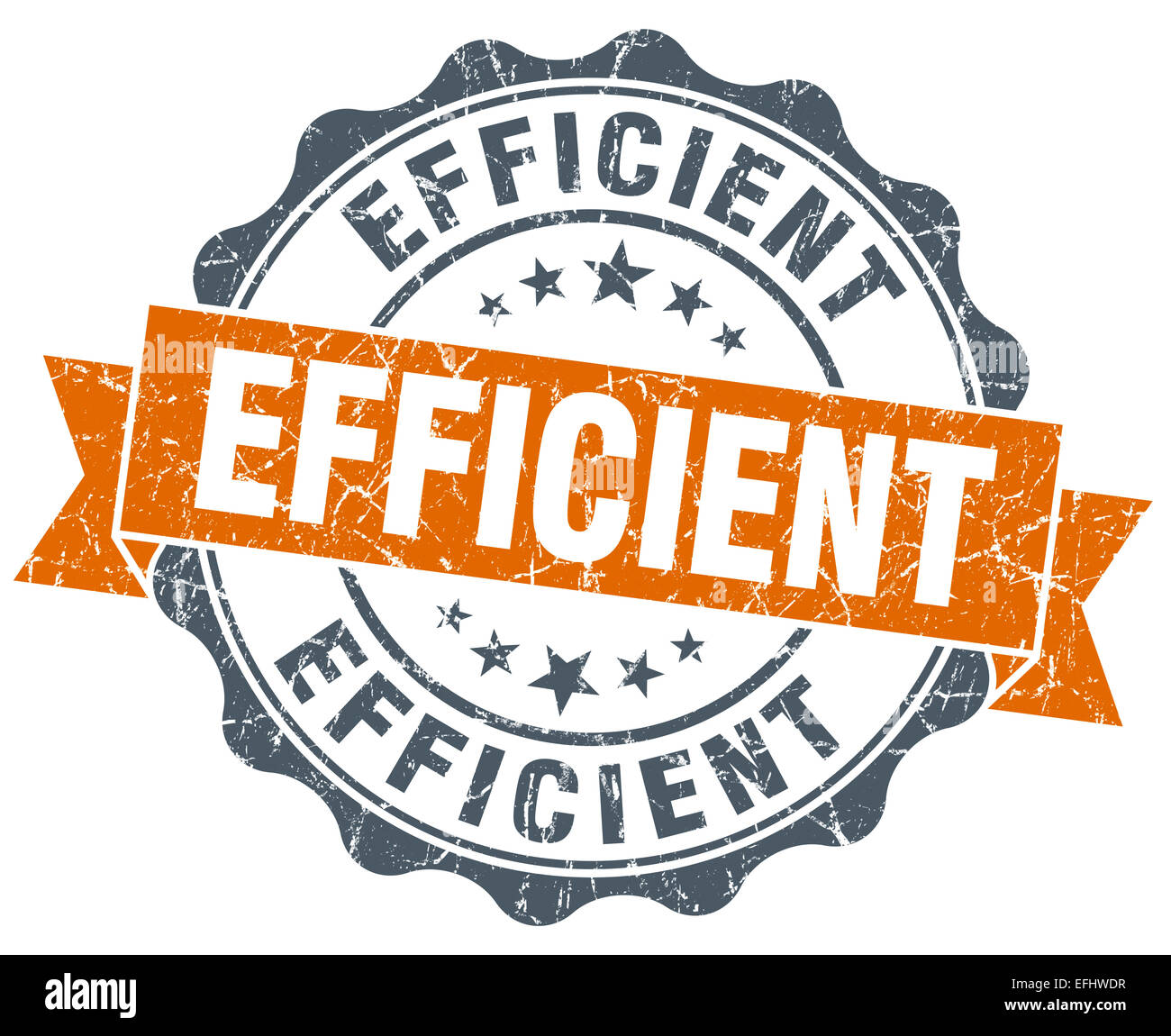 efficient orange vintage seal isolated on white Stock Photo - Alamy