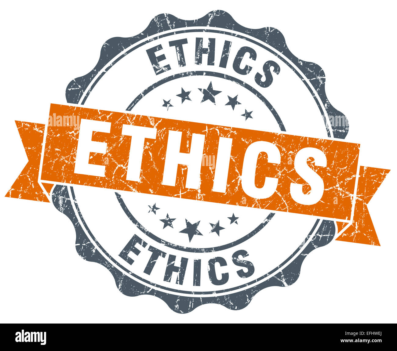 ethics orange vintage seal isolated on white Stock Photo - Alamy