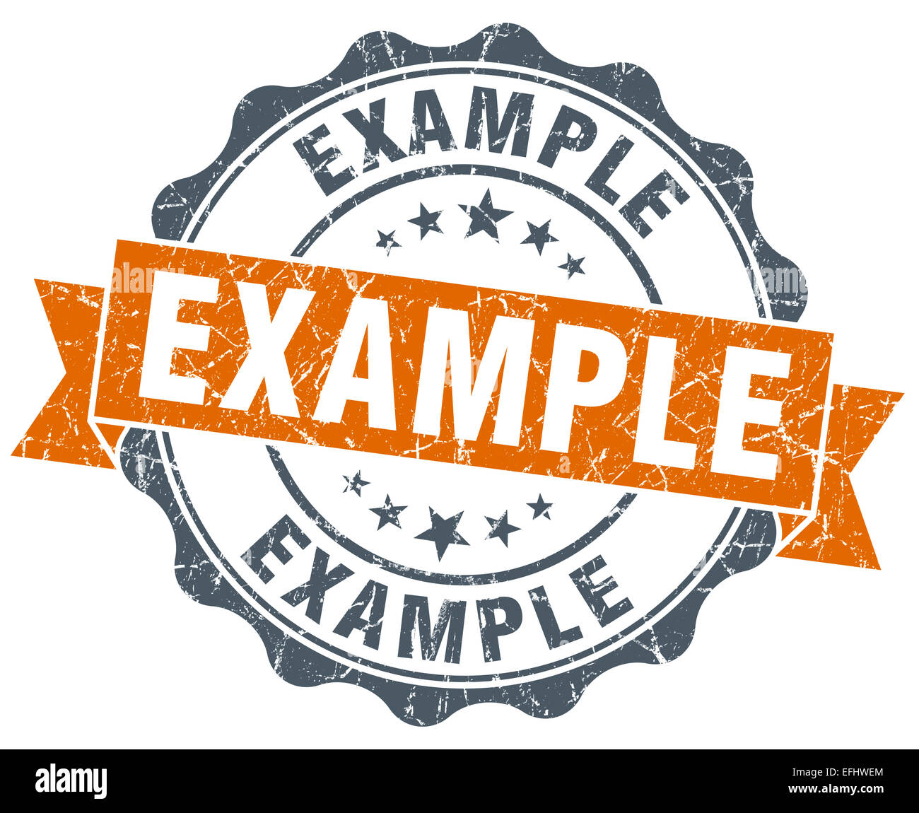 example orange vintage seal isolated on white Stock Photo - Alamy