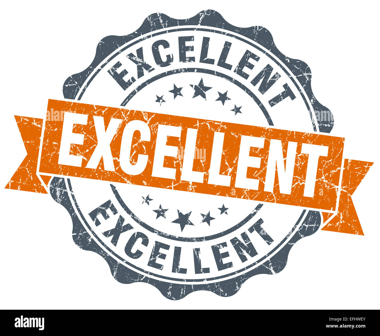 excellent orange vintage seal isolated on white Stock Photo - Alamy