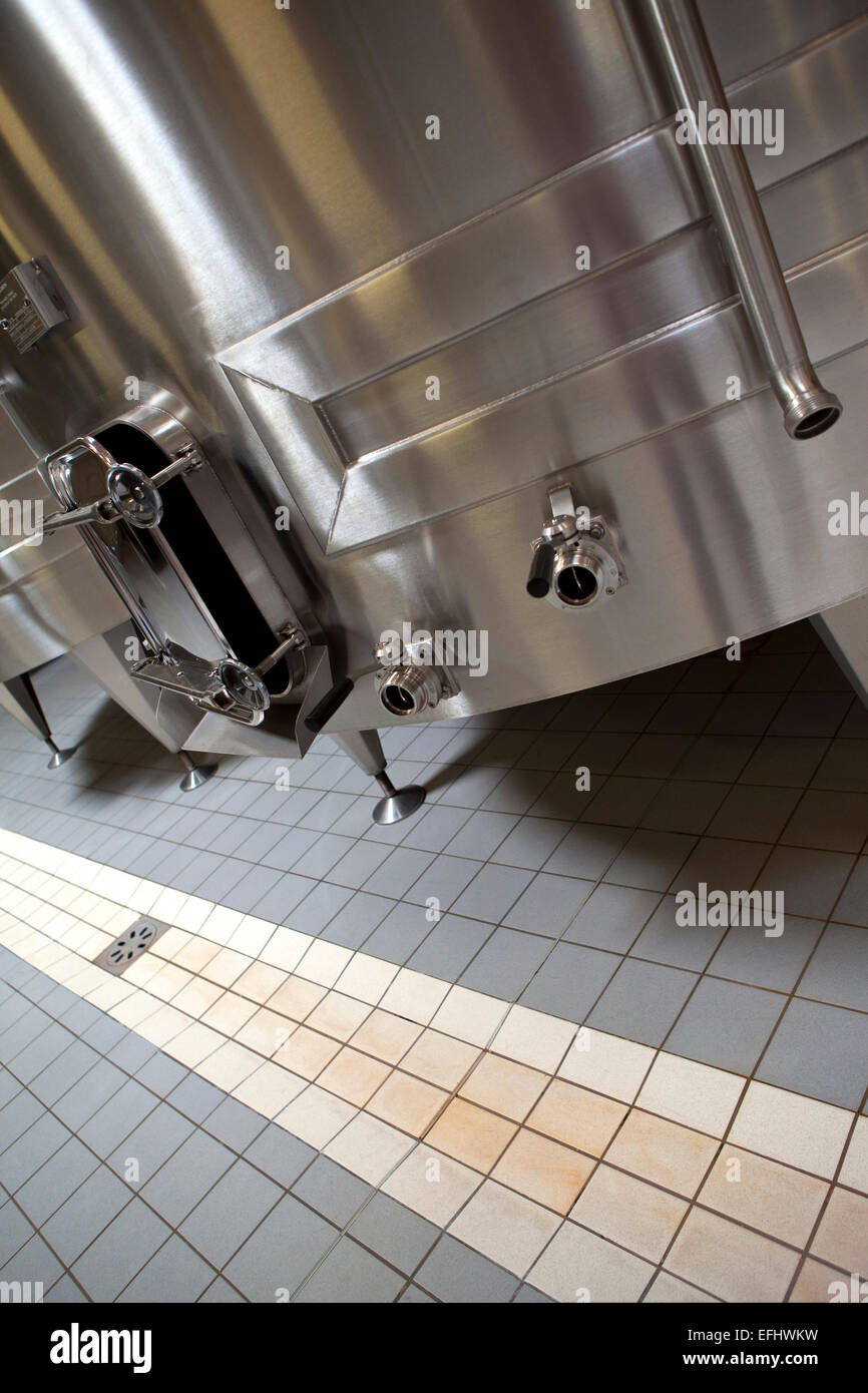 Aluminum tanks in a winery Stock Photo - Alamy