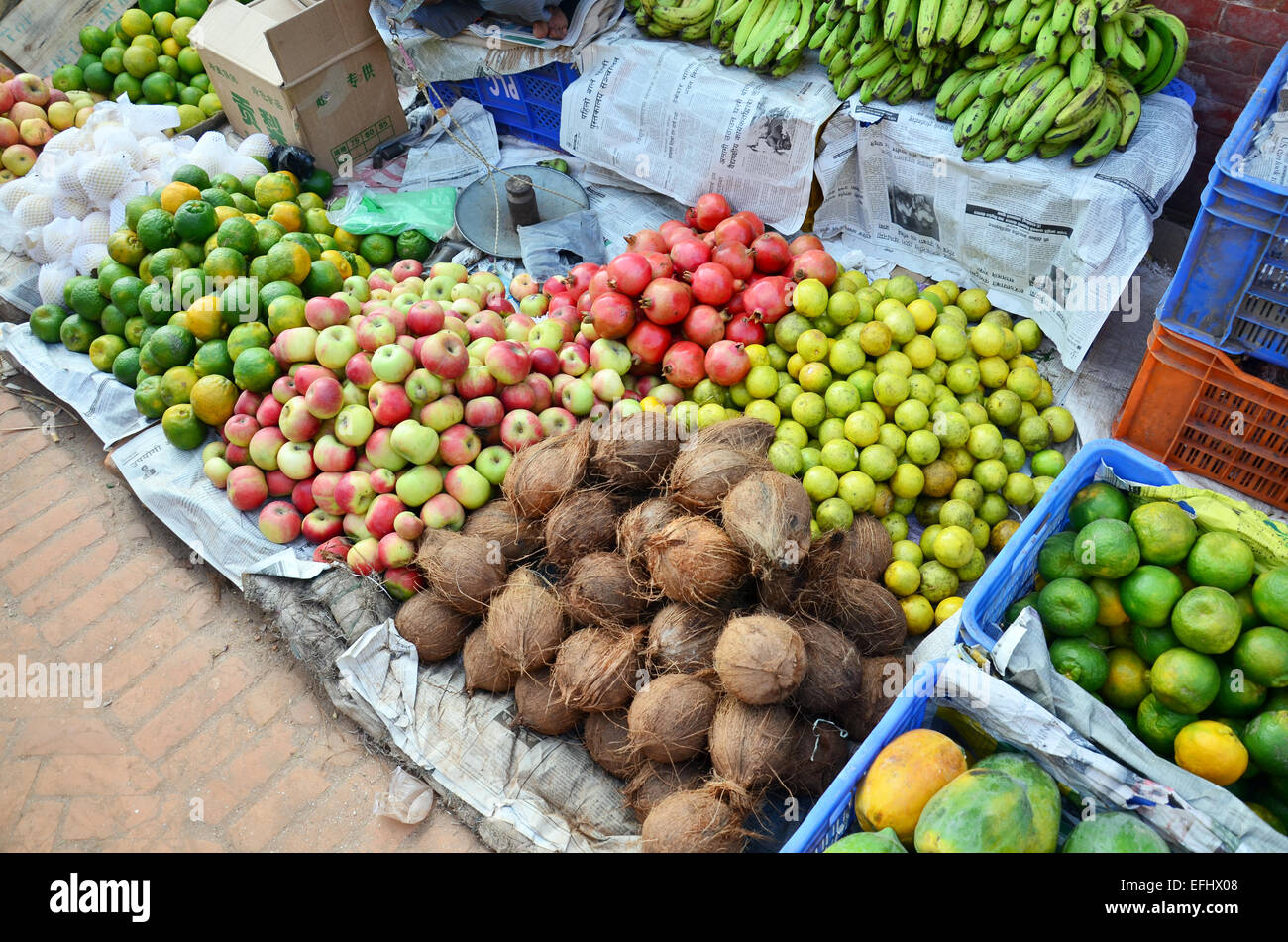 Greengrocery or Vegetables Fruit Shop at Thamel market in Kathmandu ...