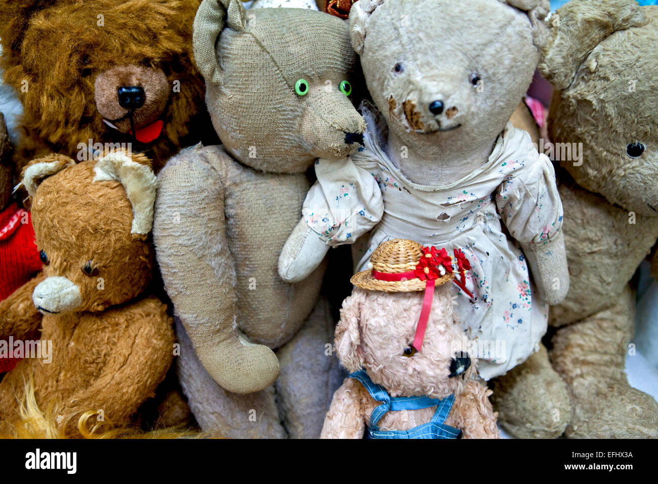 Teddy bears and stuffed animals in a flea market Stock Photo - Alamy