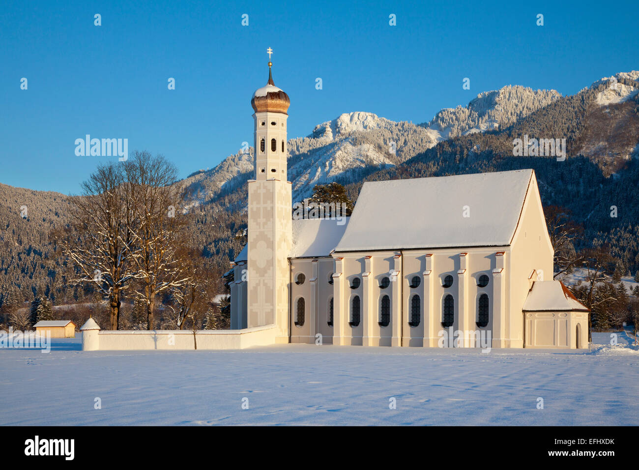 St Coloman pilgrimage church at Schwangau near Fuessen, Allgaeu ...