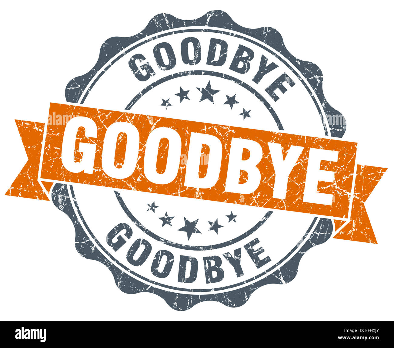 goodbye orange vintage seal isolated on white Stock Photo - Alamy