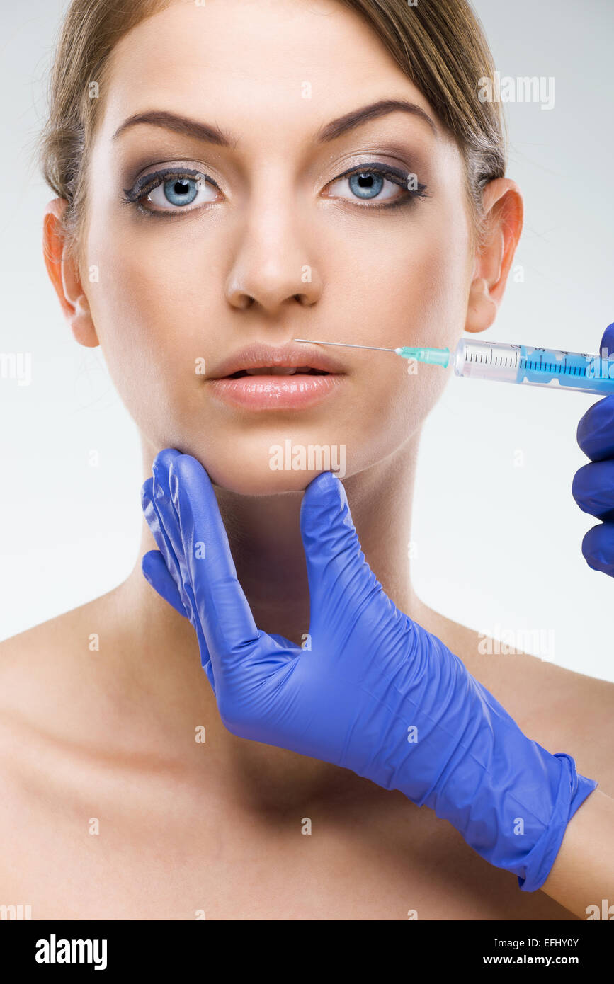 Beautiful, flawless female face - plastic surgery, lip augmentation ...