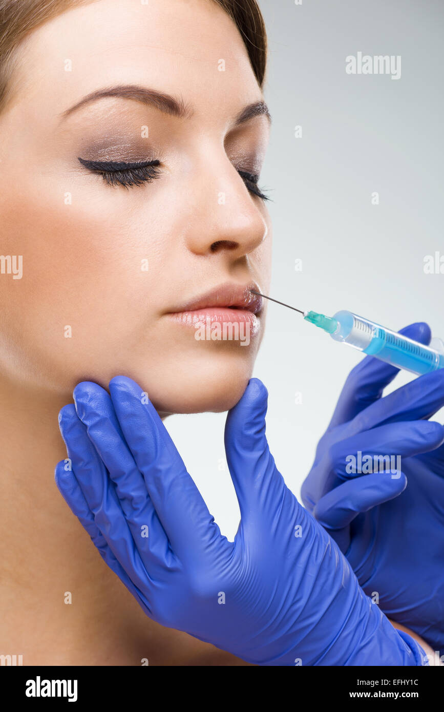 Beautiful, flawless female face - plastic surgery, lip augmentation ...