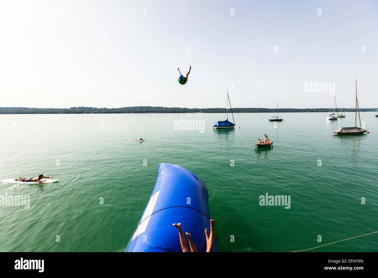 Bavaria lake jumping hi-res stock photography and images - Alamy