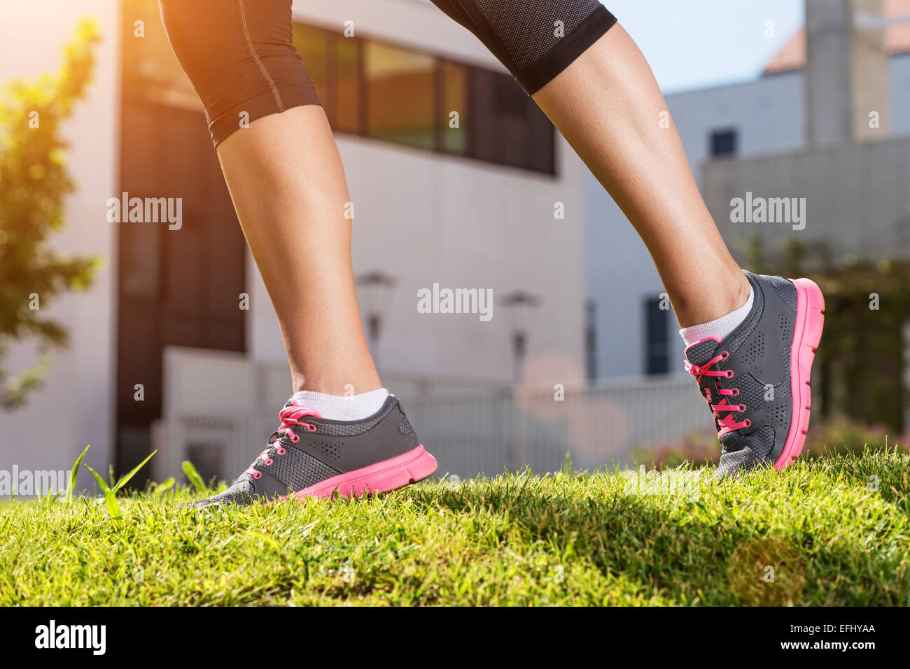 Female legs running, the outdoors, detail photo Stock Photo - Alamy