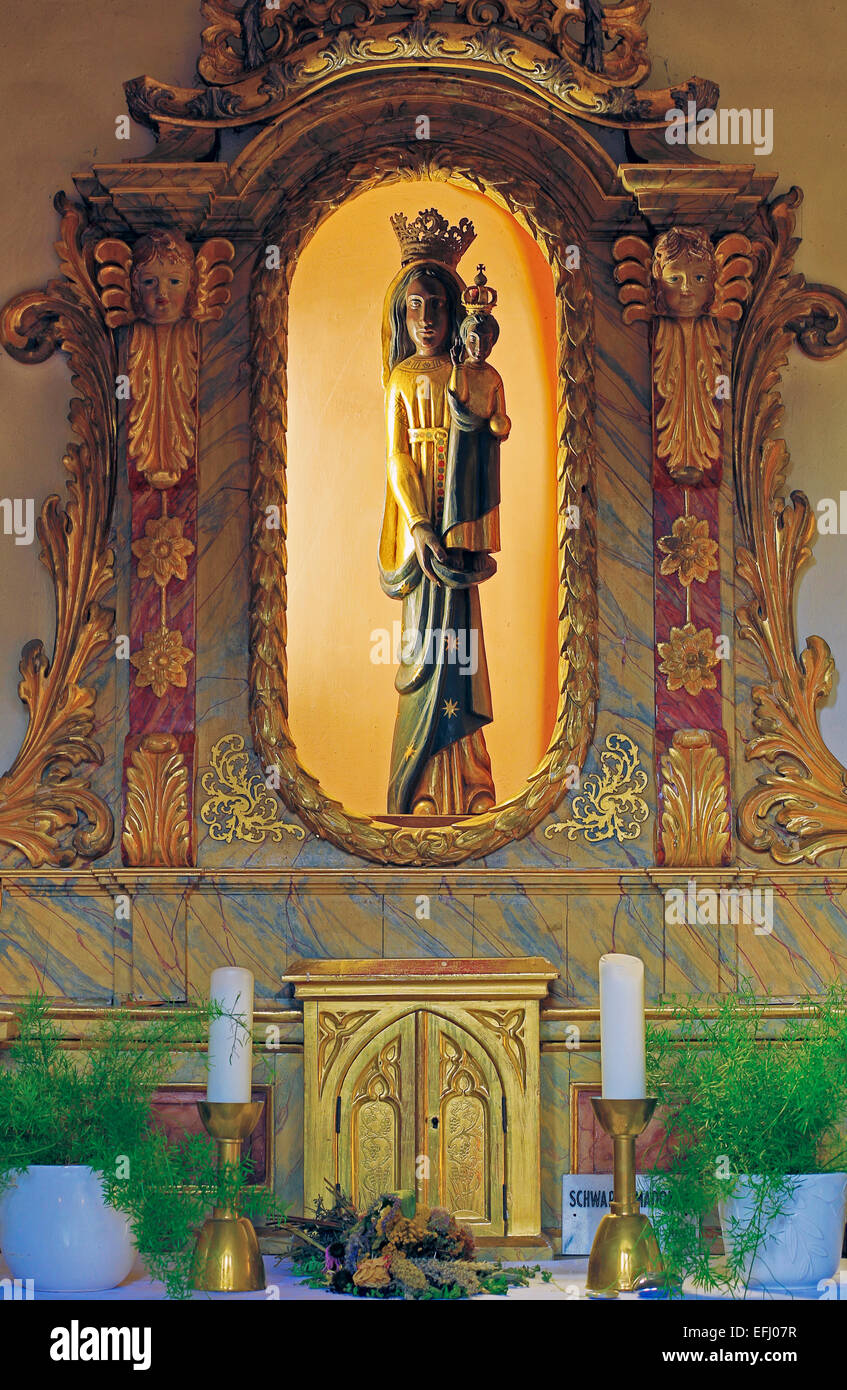 Black Madonna in the baroque monastery church in Beilstein, Mosel ...