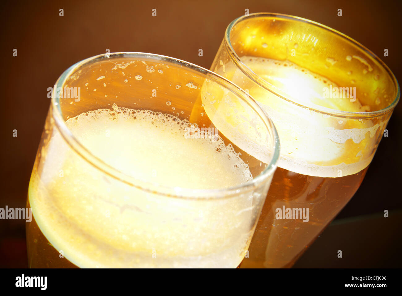 Two beers close-up Stock Photo - Alamy