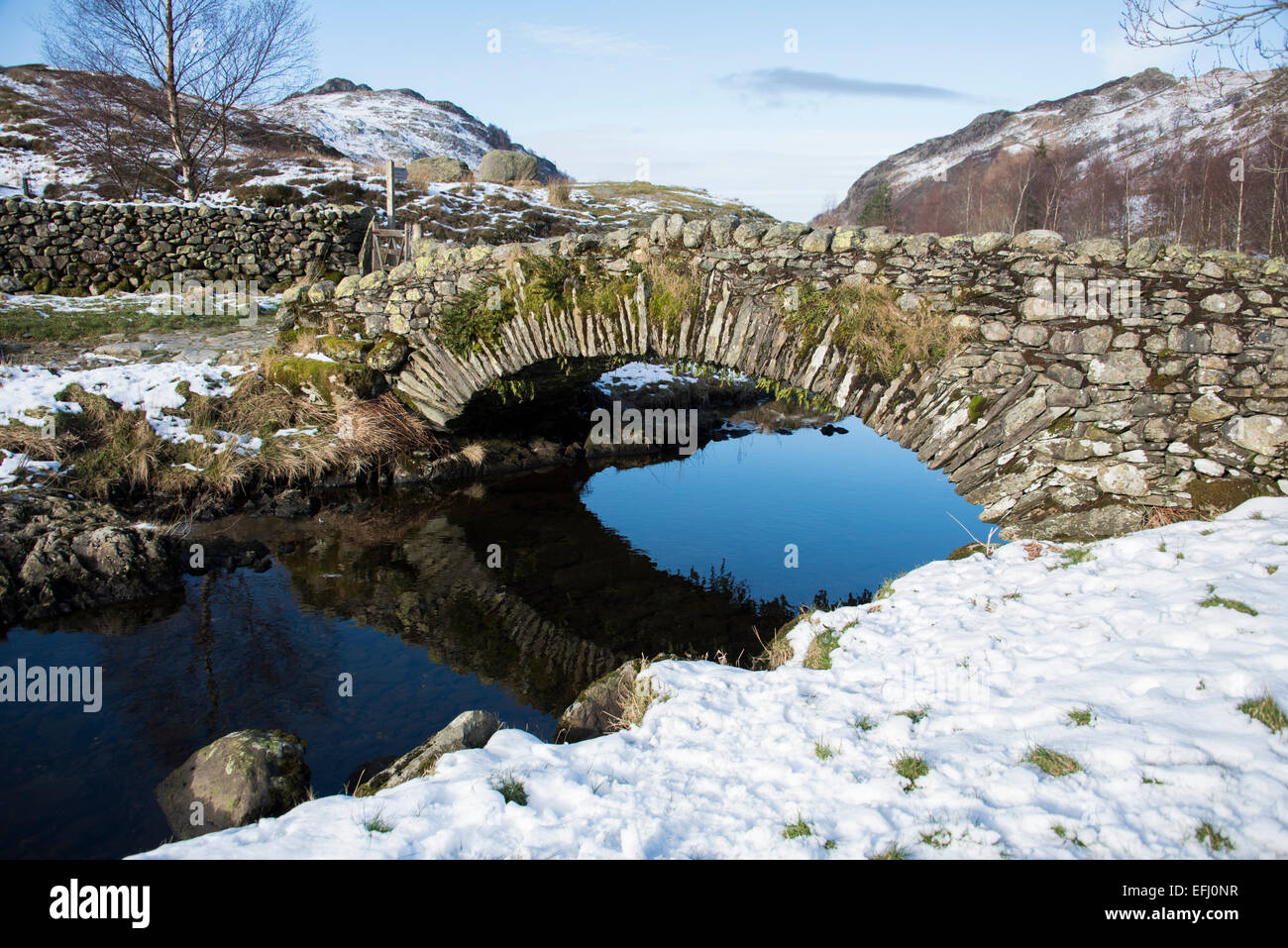 Blea Tarn Gill Beck bridge, Watendlath, English Lake District Stock ...