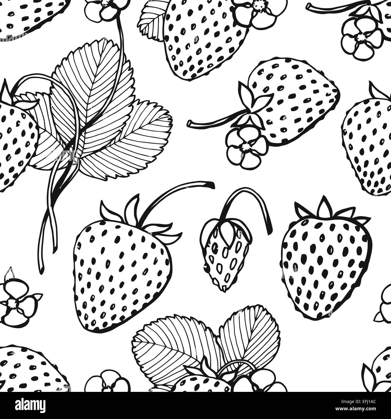 Seamless strawberry texture black white hi-res stock photography and ...