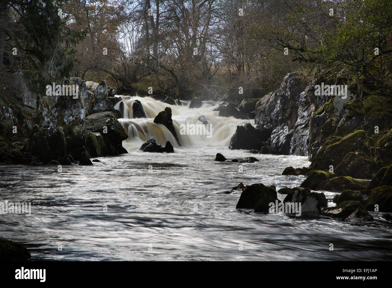 Waterfall at Rumbling Bridge near Dunkeld Stock Photo - Alamy