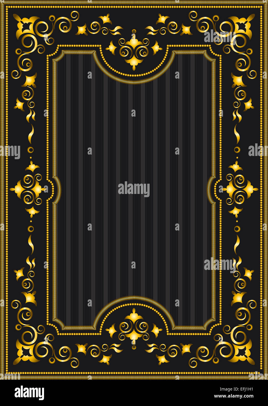 Classical gold frame with oriental pattern Stock Photo - Alamy