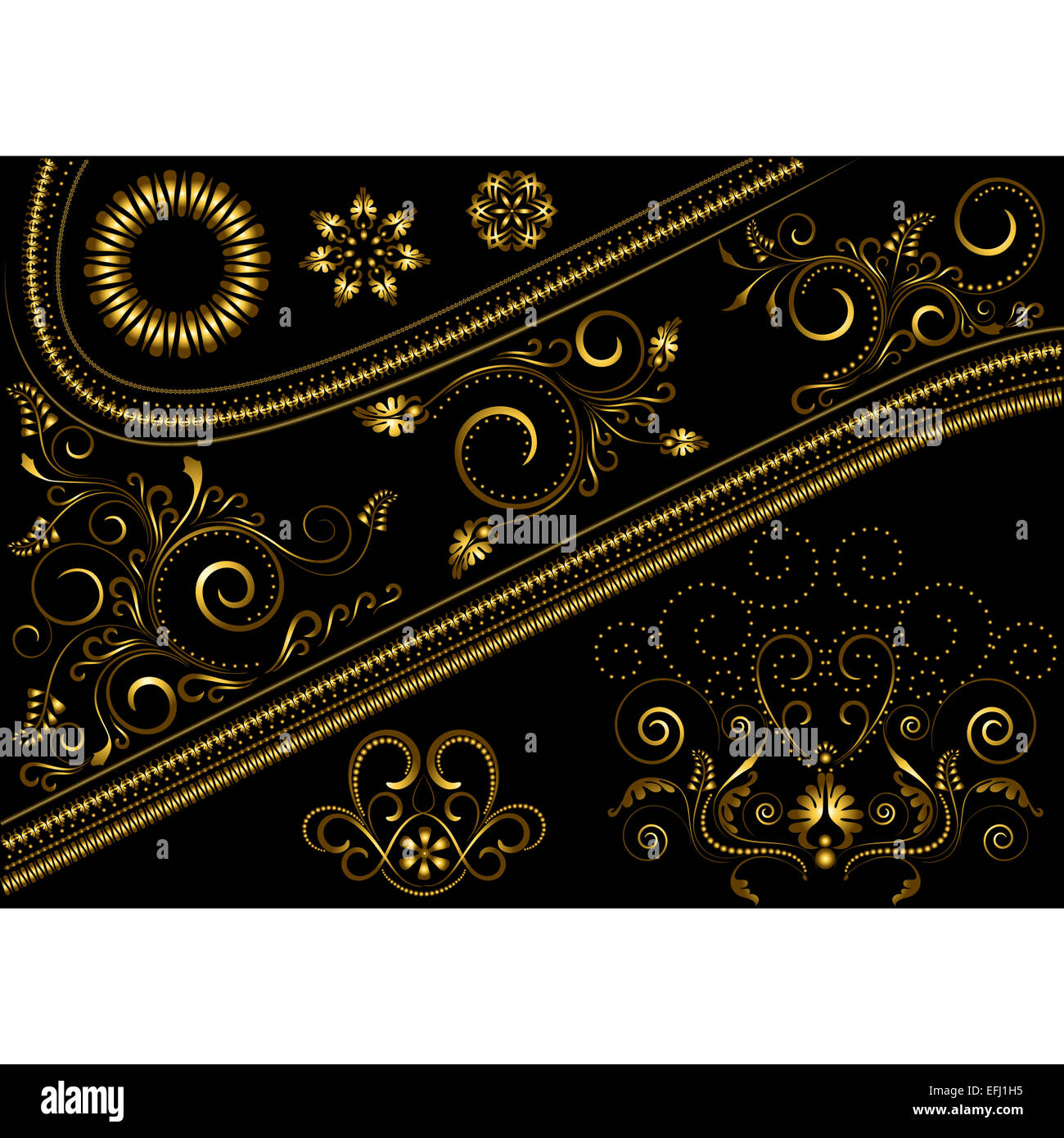 Gold border with pattern and details for design Stock Photo - Alamy