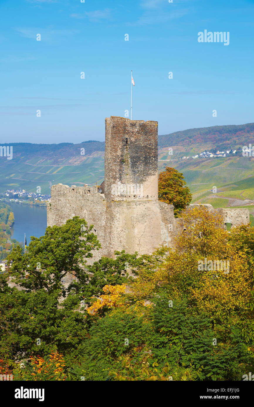 View from Landshut castle to the valley of the river Mosel and ...