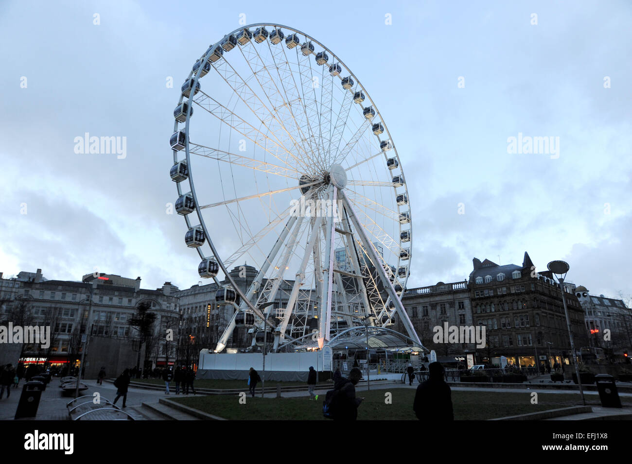 Manchester Lancashire UK - Manchester Wheel at dusk in city centre ...