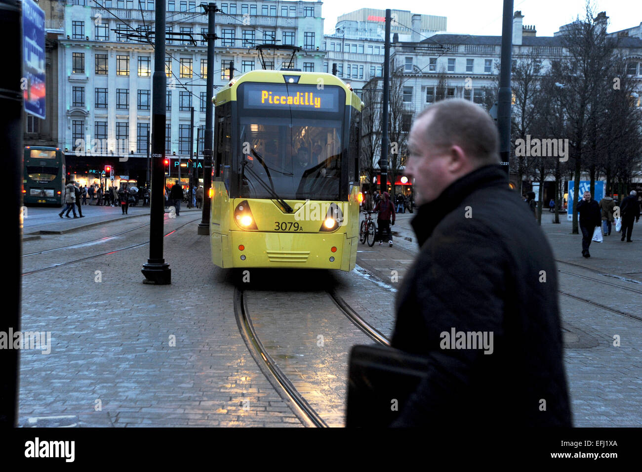 Tram travelling across manchester hi-res stock photography and images ...