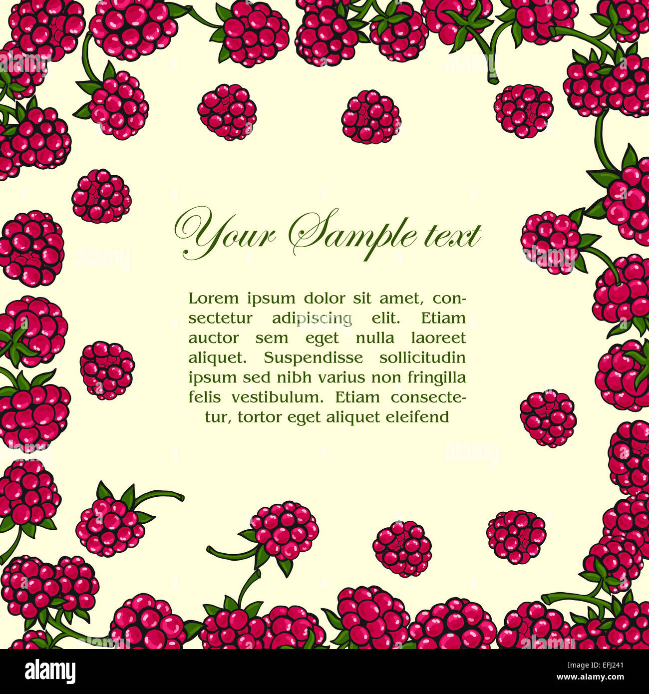 frame of raspberries Stock Photo - Alamy